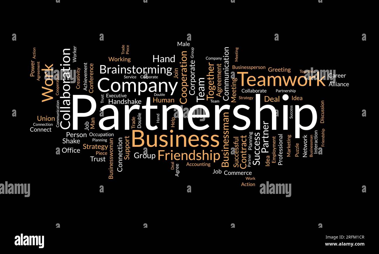 Word cloud background concept for Partnership. Business teamwork ...