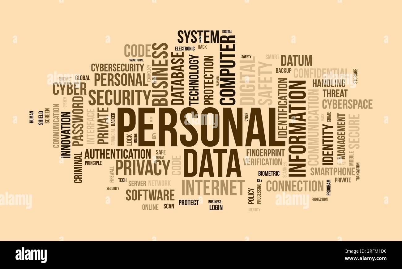 Word cloud background concept for Personal data. Digital safety ...