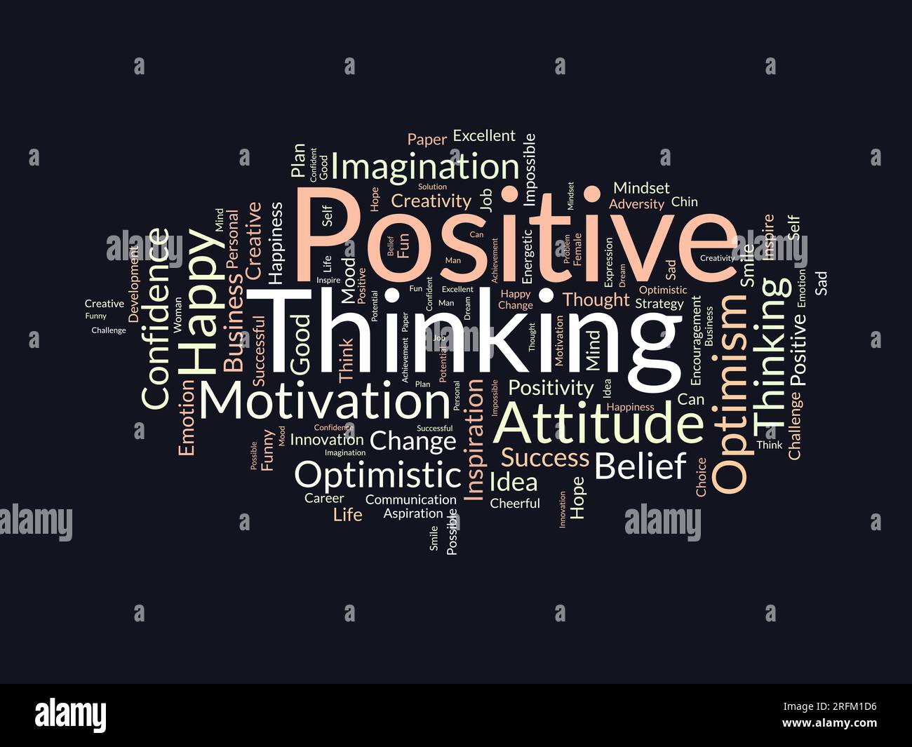 Word cloud background concept for Positive thinking. Success attitude ...