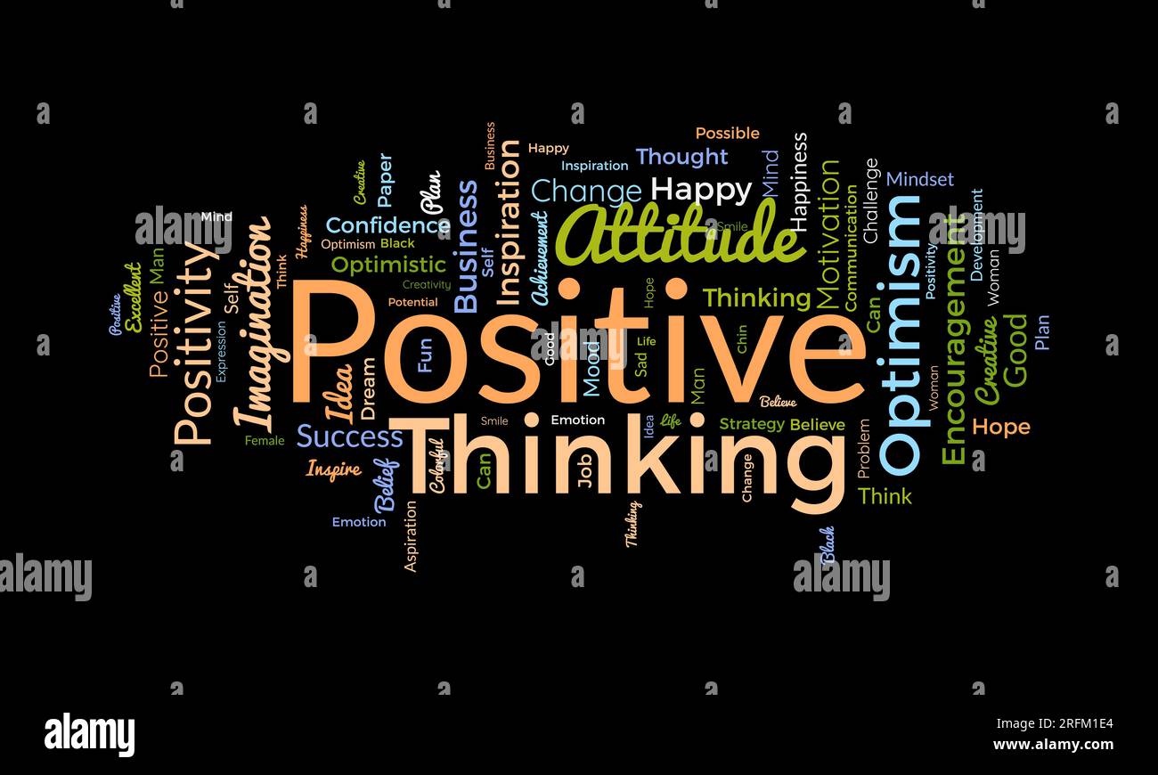 Word cloud background concept for Positive thinking. Success attitude ...