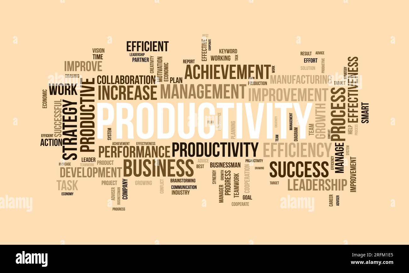 Word cloud background concept for Productivity. Business achievement ...