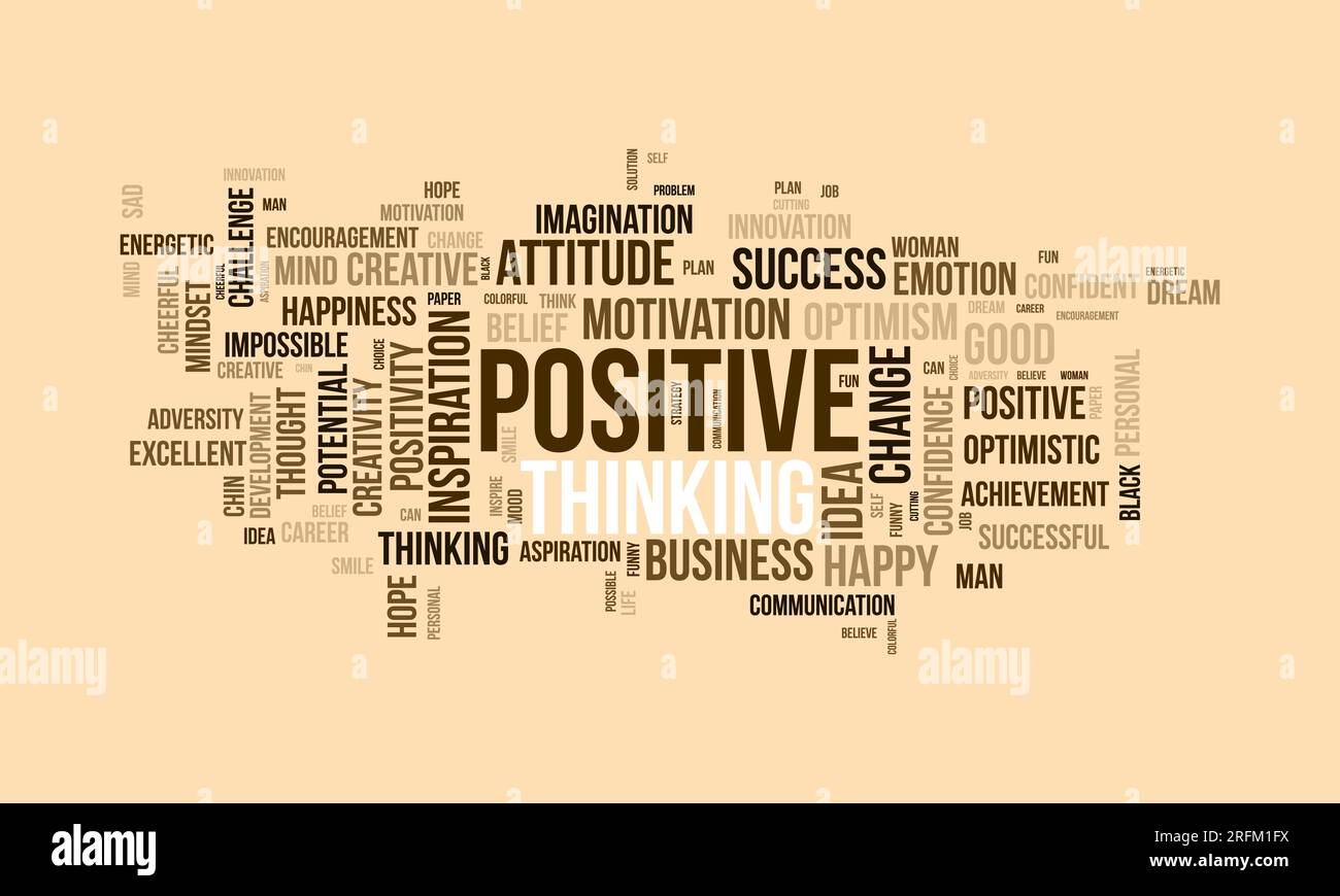 Word cloud background concept for Positive thinking. Success attitude, creative mindset of ...