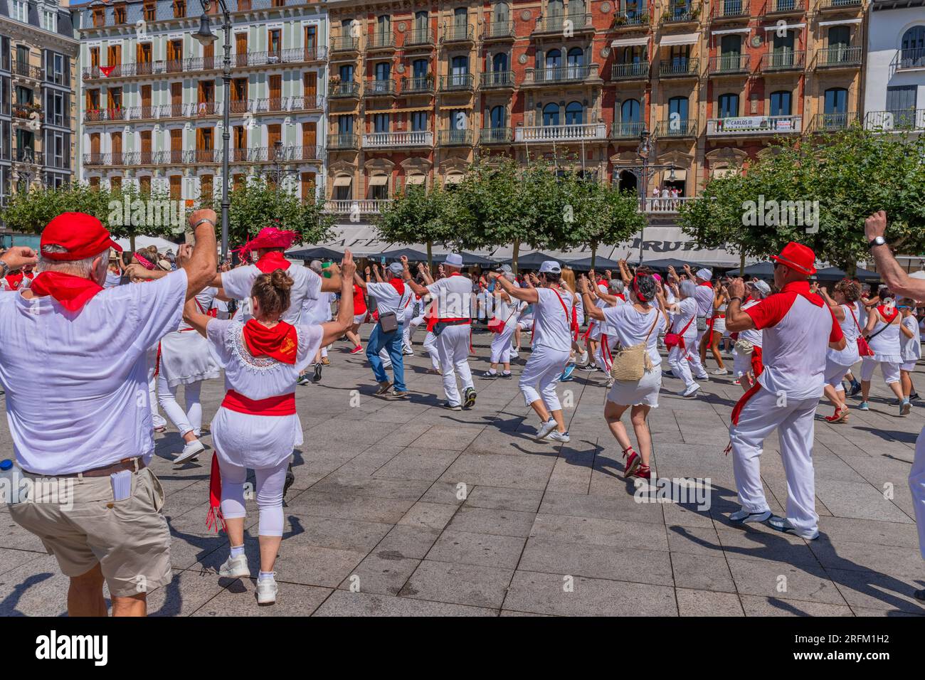 Pamplona, Spain: 09 July 2023: People celebrate San Fermin festival in ...