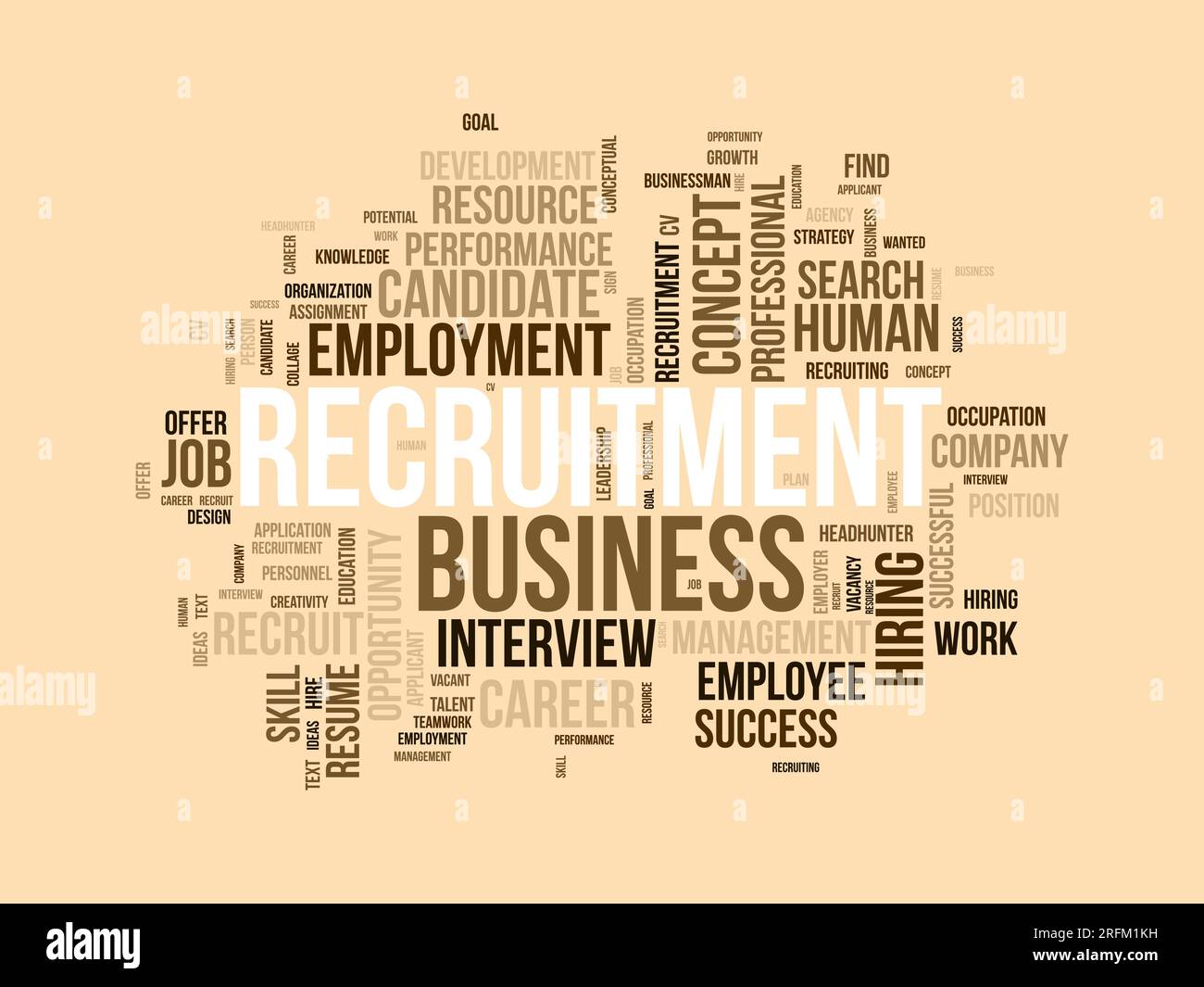 Word cloud background concept for Recruitment. Business employment ...