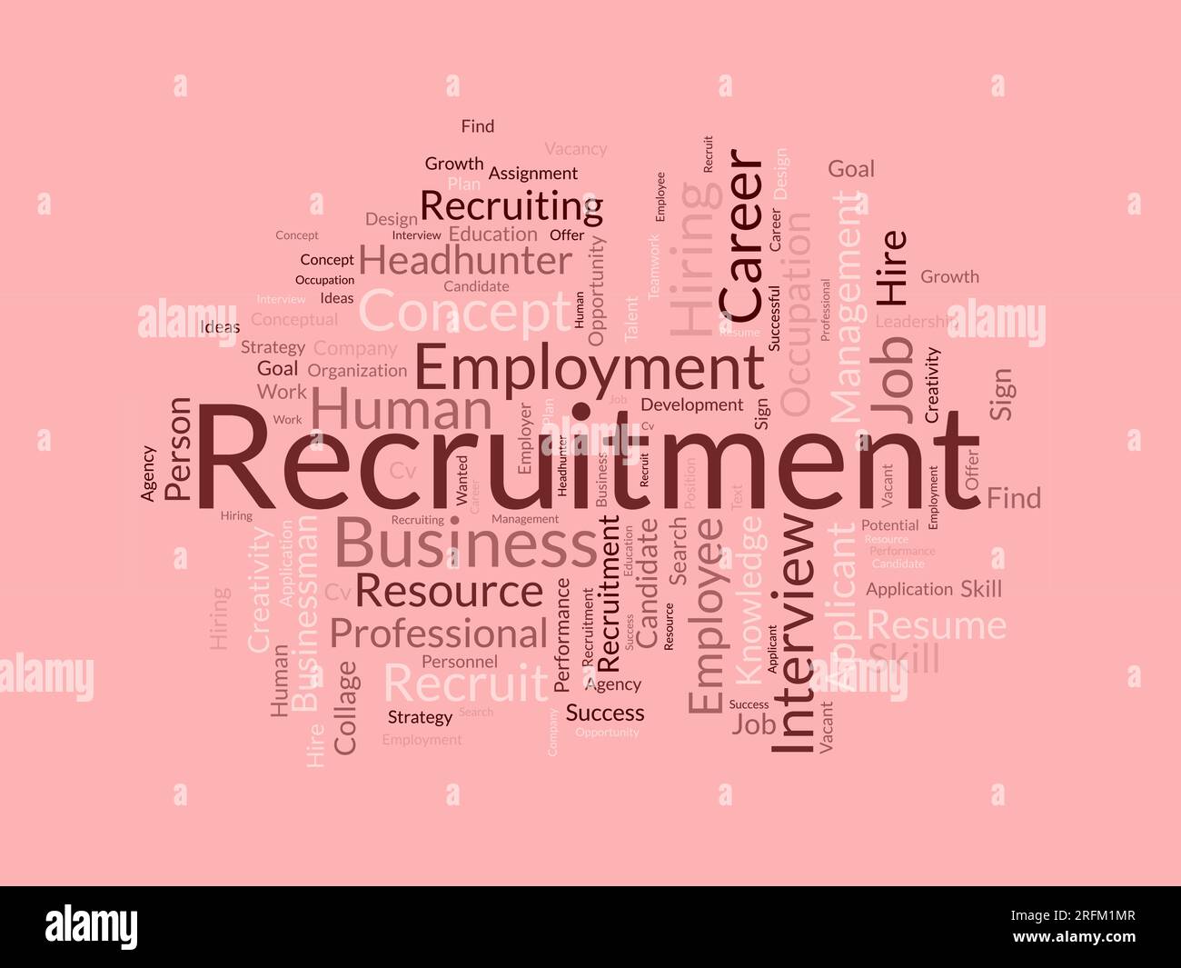 Word cloud background concept for Recruitment. Business employment ...