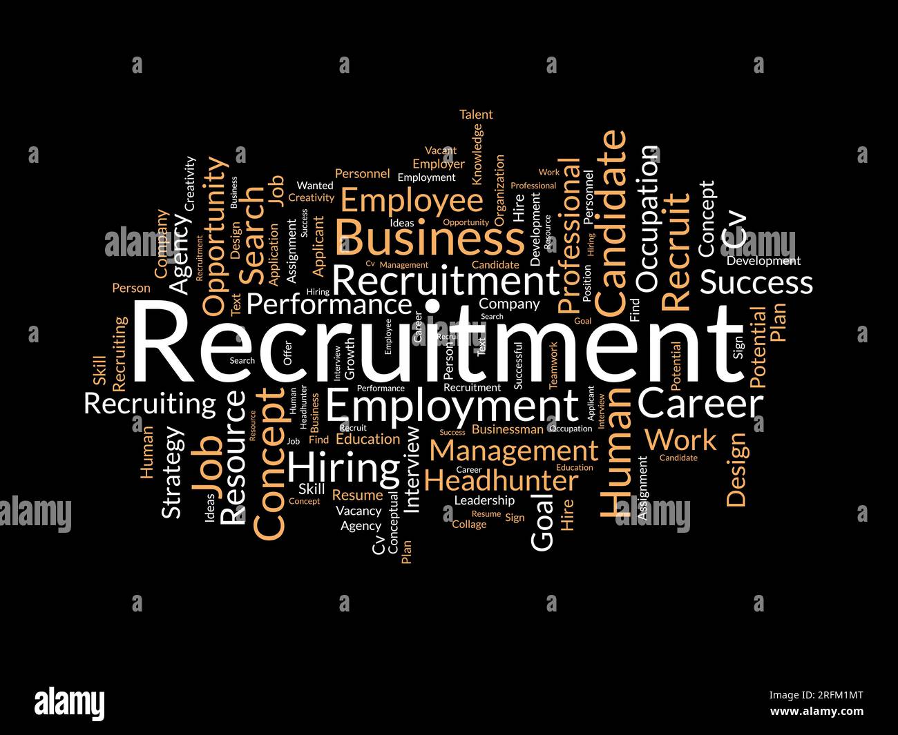 Word cloud background concept for Recruitment. Business employment ...