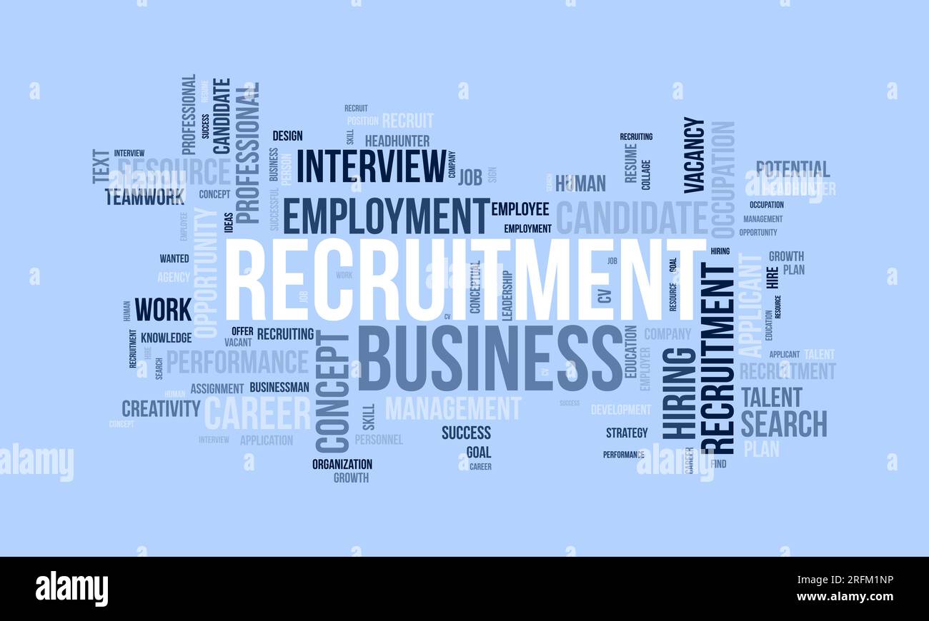 Word cloud background concept for Recruitment. Business employment ...