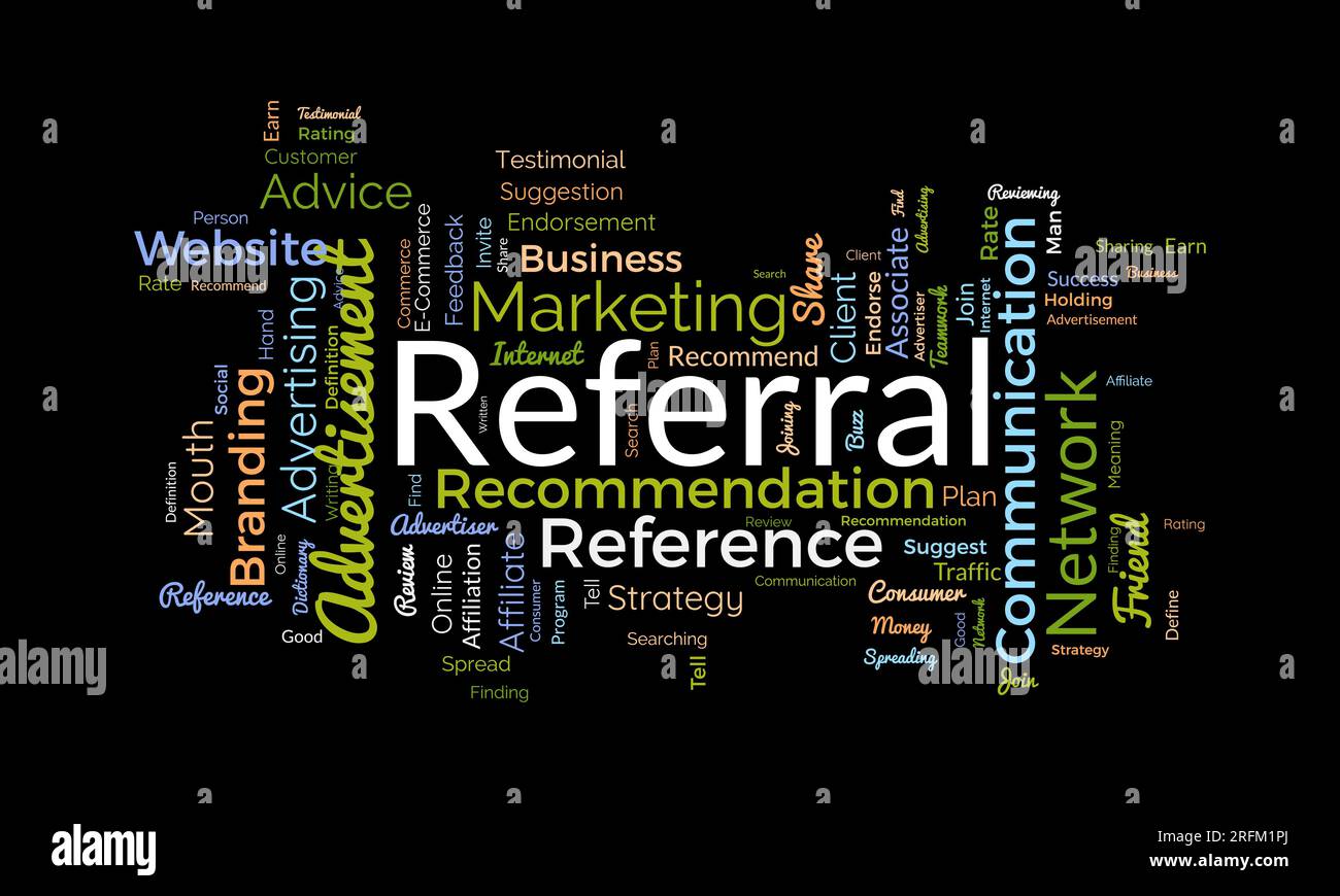 Word cloud background concept for Referrals. Business affiliate ...