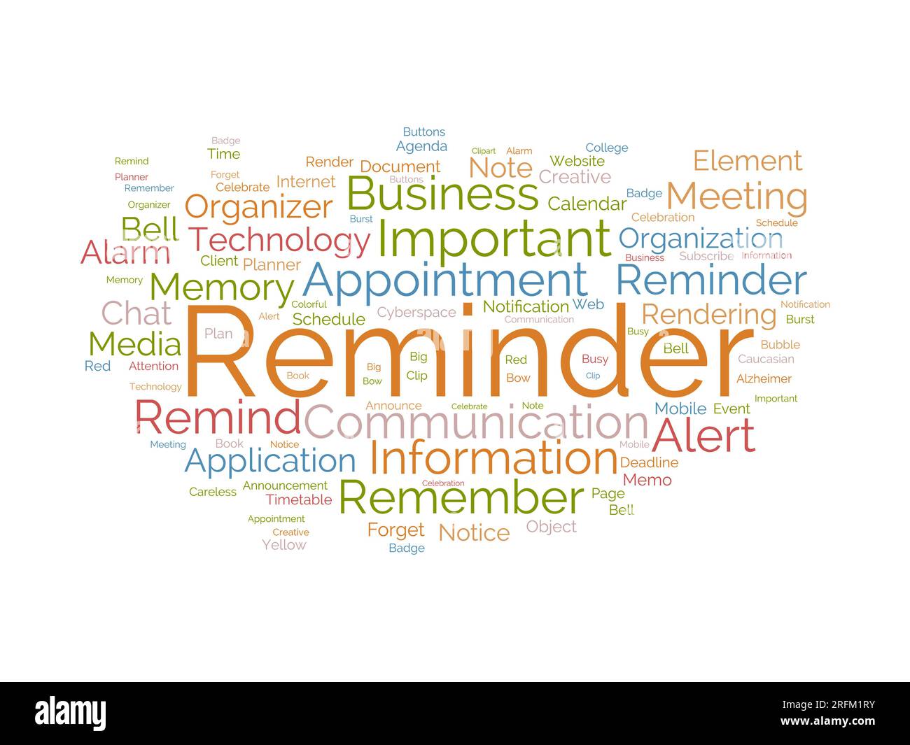 Word cloud background concept for Reminder. Important notice, business ...