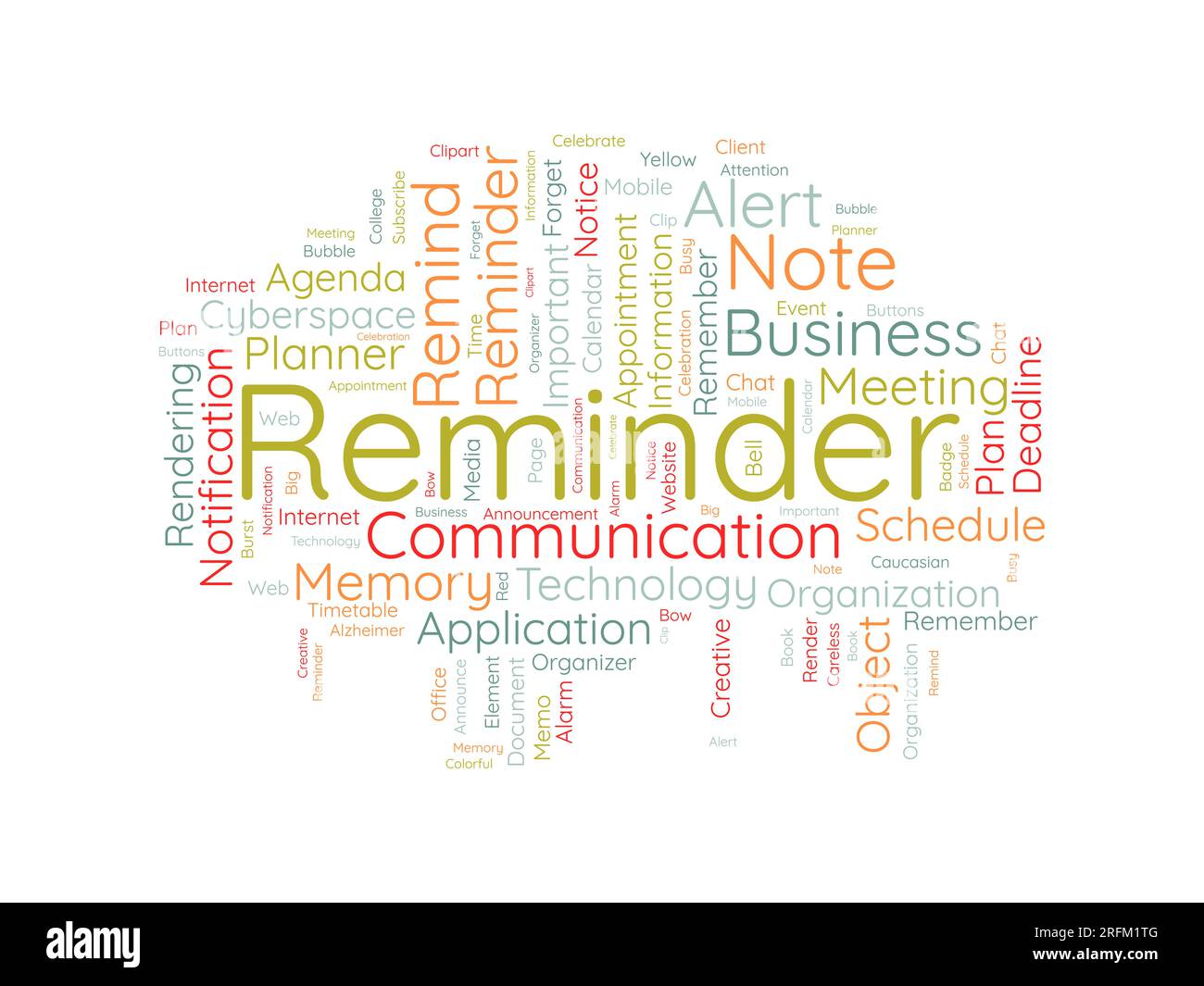 Word cloud background concept for Reminder. Important notice, business ...
