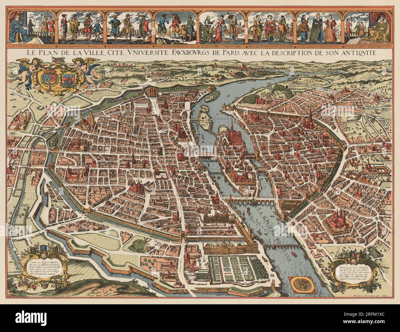 Le plan de la ville, cité, université, fauxbourgs de Paris, avec la ...