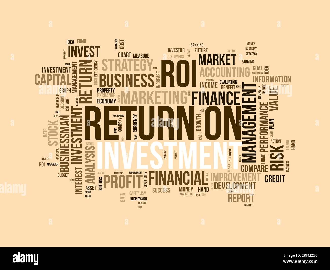Word cloud background concept for Return on investment (ROI). Business ...