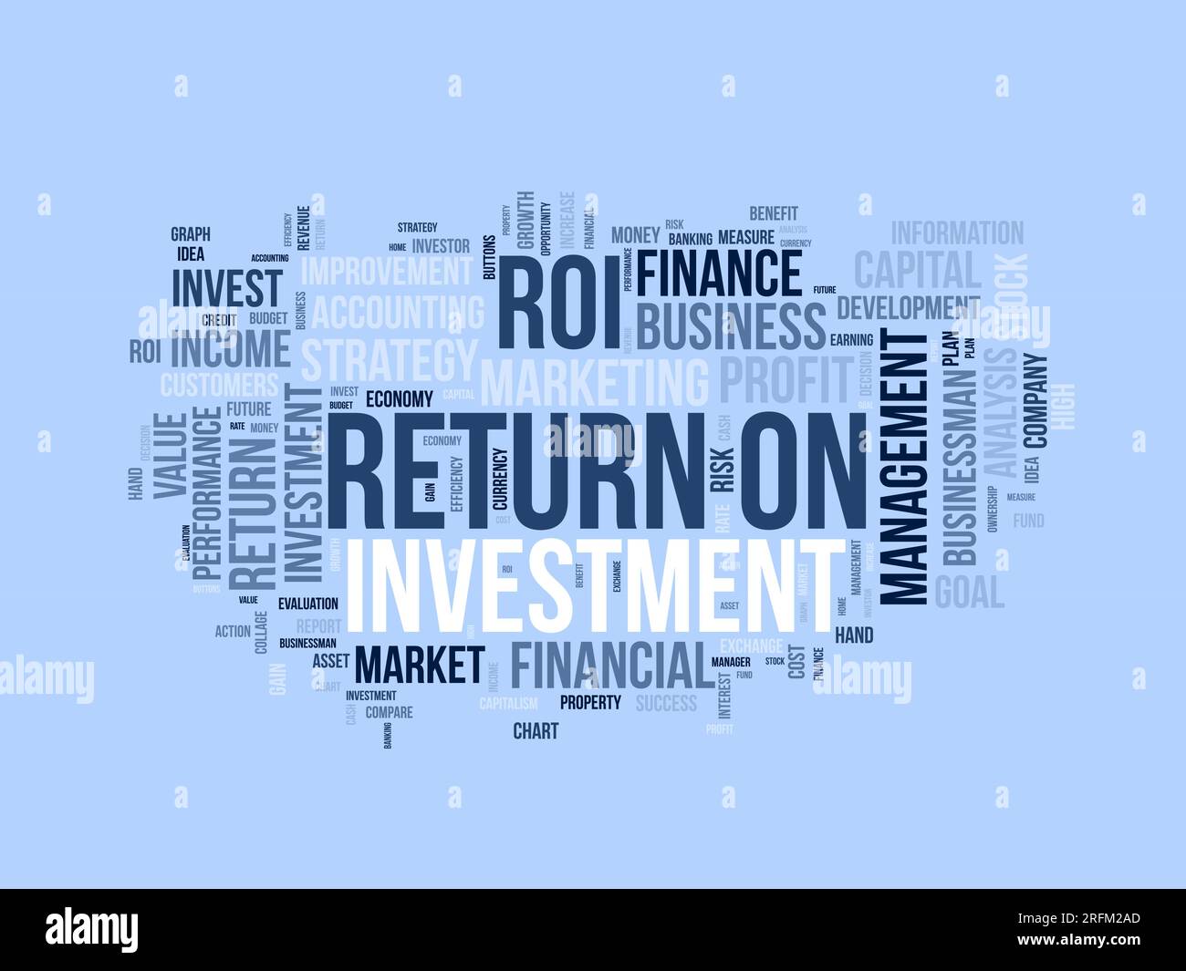 Word cloud background concept for Return on investment (ROI). Business ...