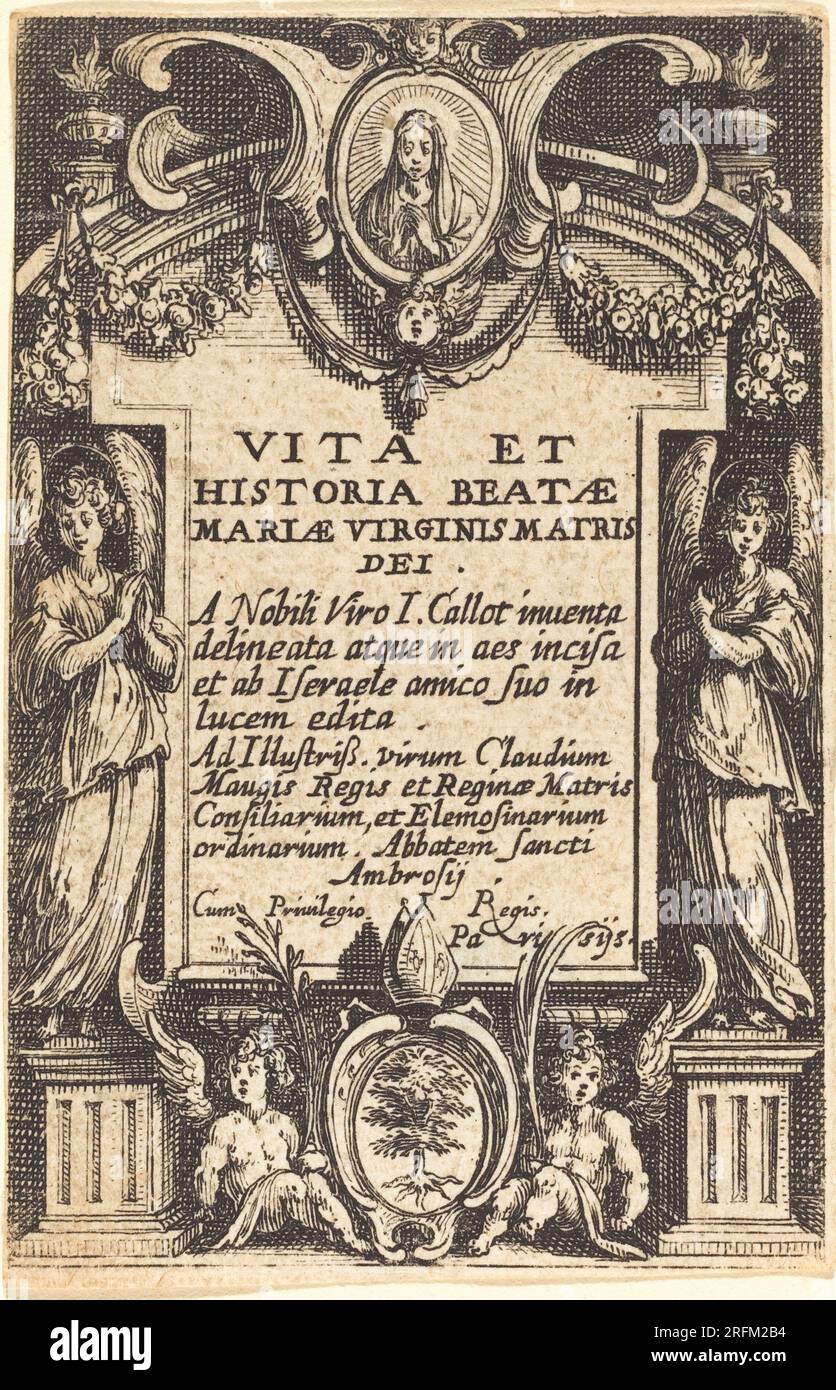 "Jacques Callot, Frontispiece for "The Life of the Virgin", in or after ...