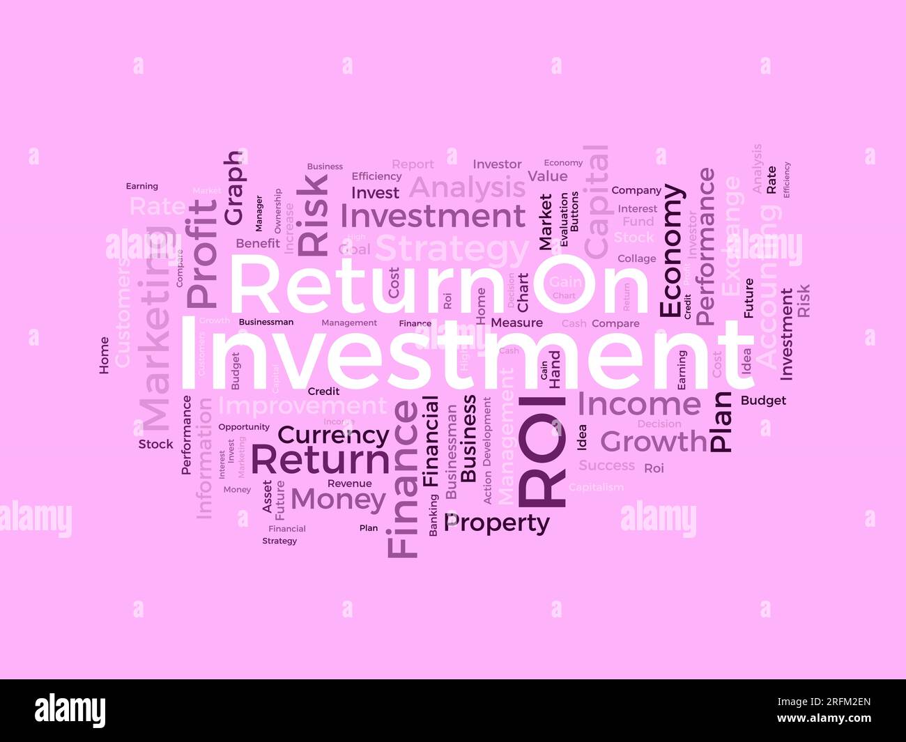 Word cloud background concept for Return on investment (ROI). Business ...