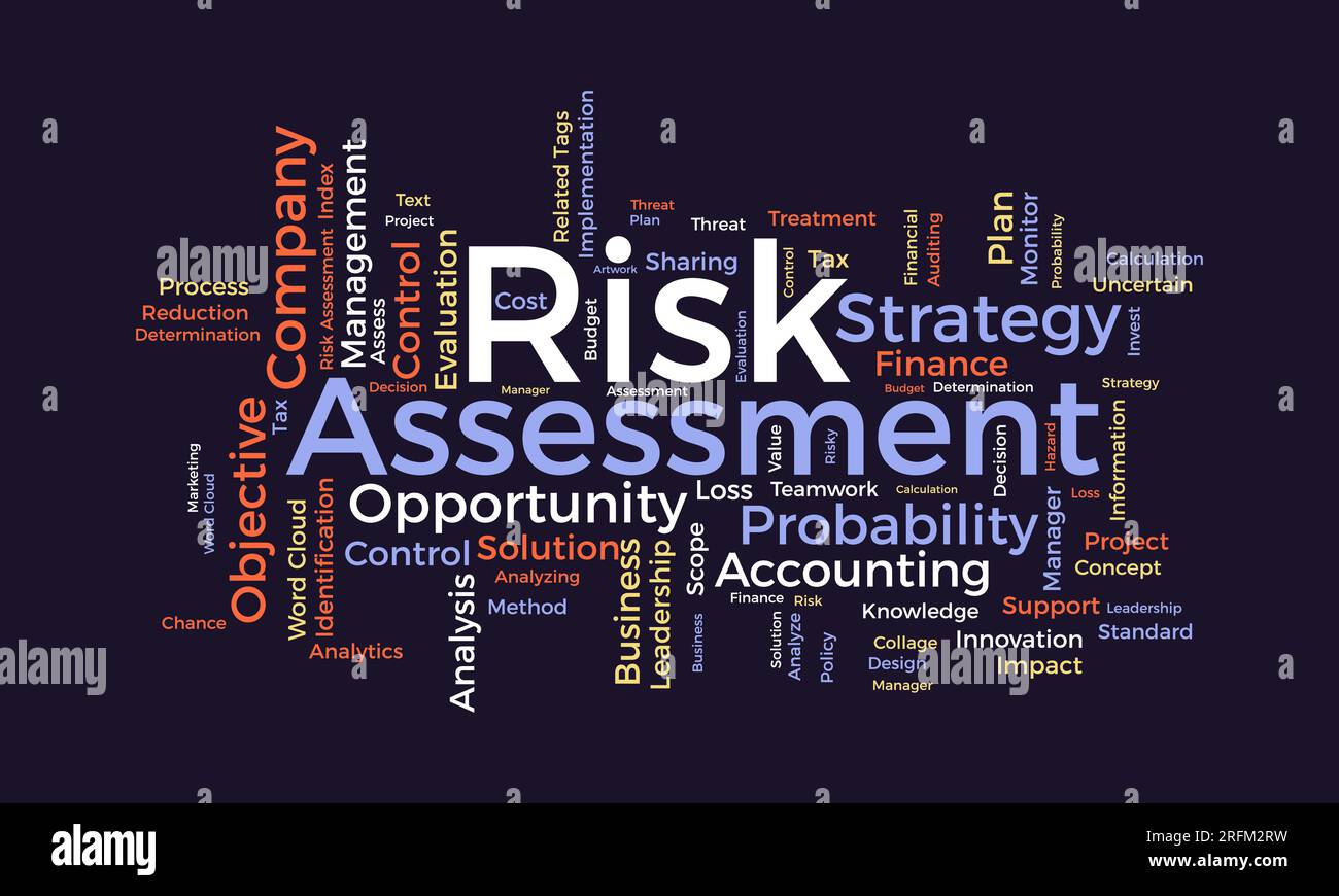 Word cloud background concept for Risk assessment. Cloud finance ...