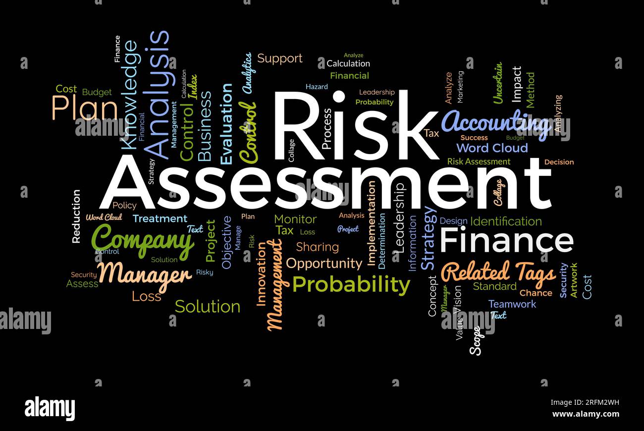 Word cloud background concept for Risk assessment. Cloud finance ...
