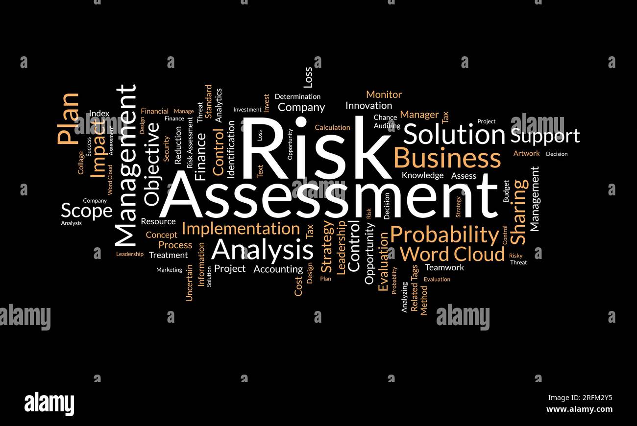 Word cloud background concept for Risk assessment. Cloud finance ...