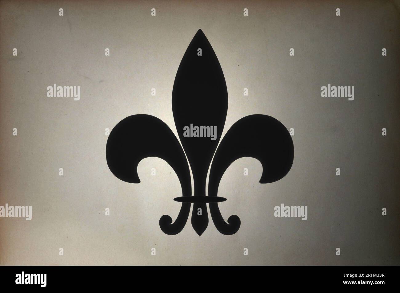 Black Fleur de lys printed on an old paper Stock Photo - Alamy