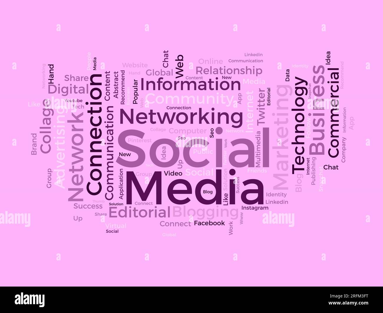 Word cloud background concept for Social media. Global online ...