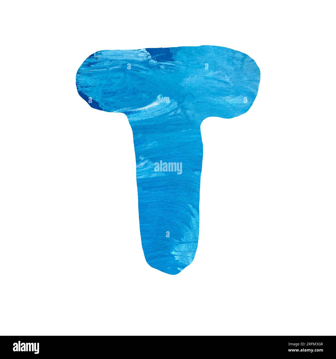 Letter T capital alphabet blue textured cut Stock Photo - Alamy