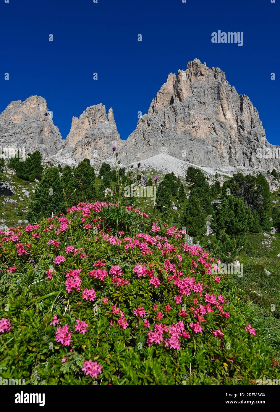Wolkenstein, Italy. 20th July, 2023. The mountain peaks of the ...