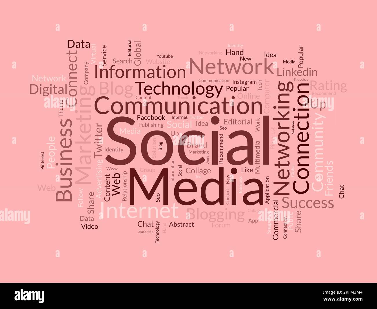 Word cloud background concept for Social media. Global online ...