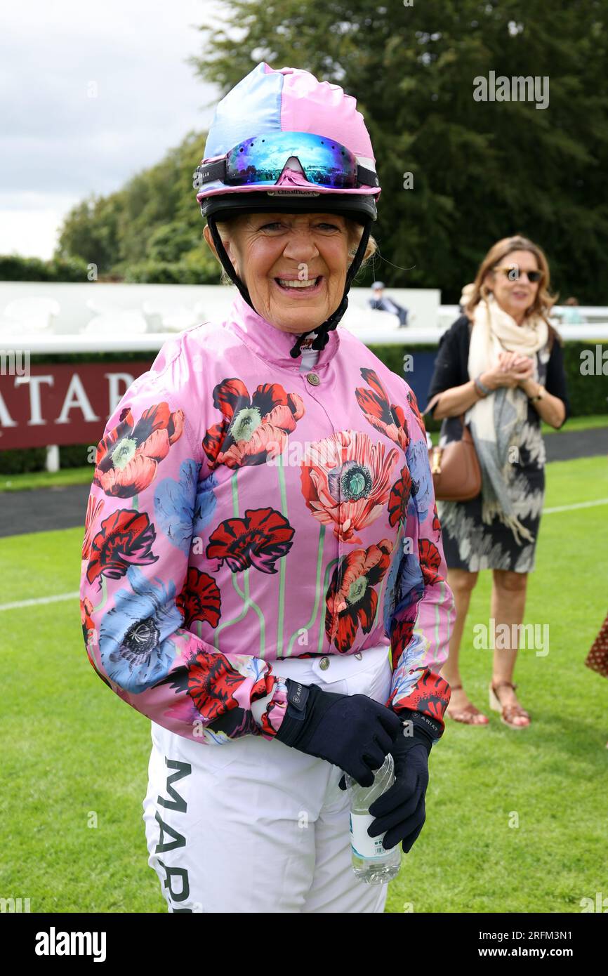 72 year old jockey Caroline Miller (centre) before The Markel Magnolia ...