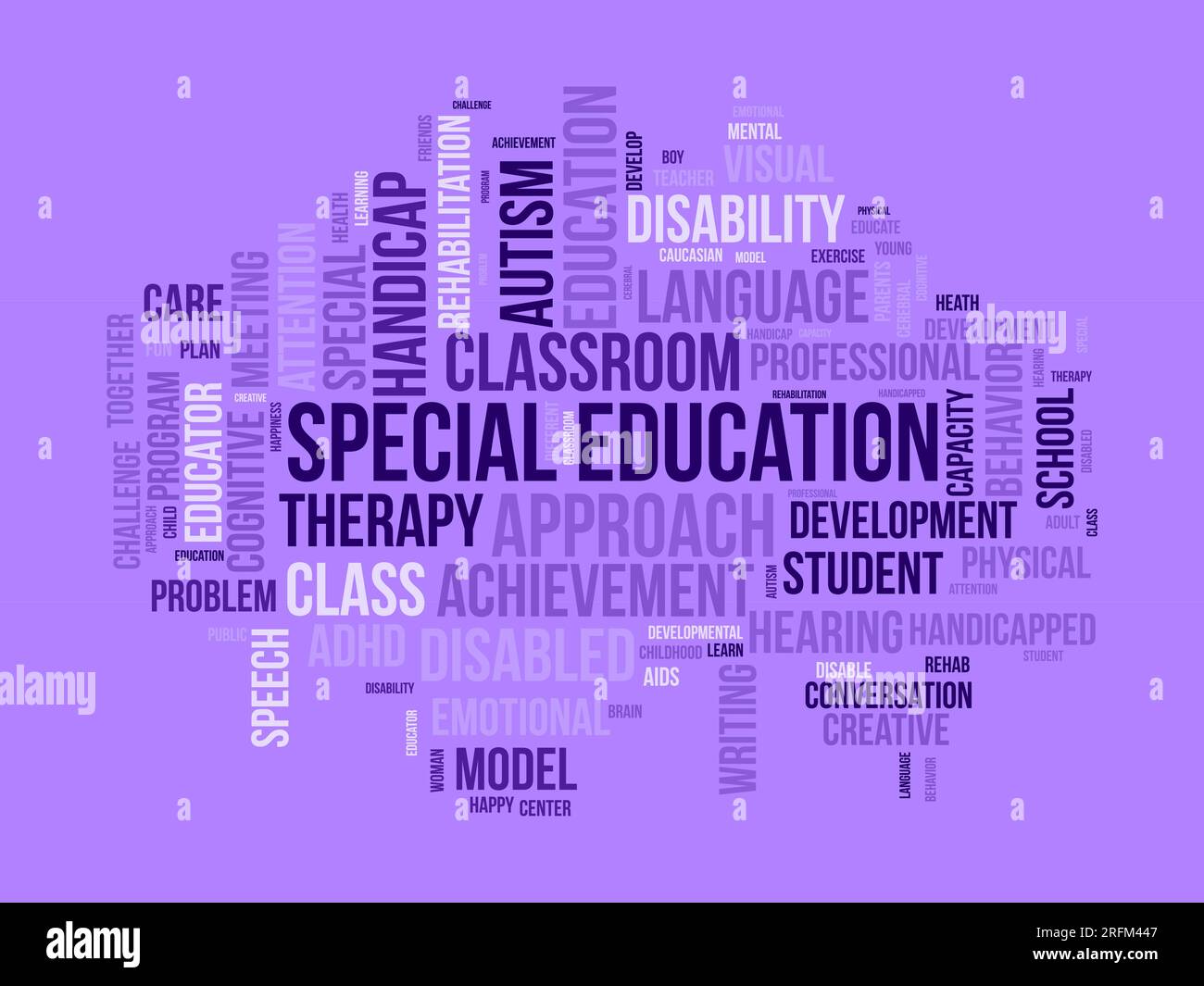 Word cloud background concept for Special Education. Disability ...