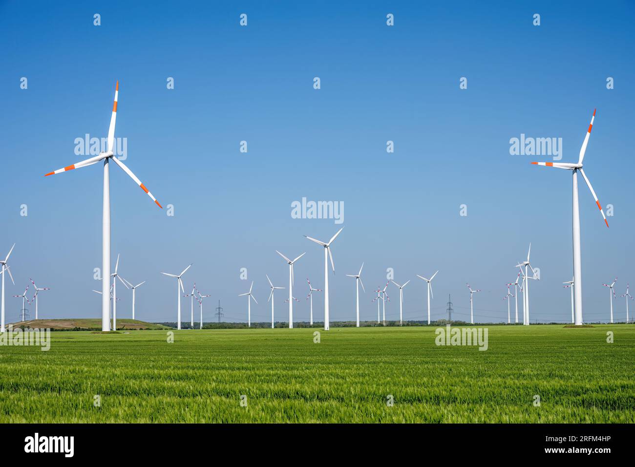 Wind farm with many turbines seen in Germany Stock Photo - Alamy