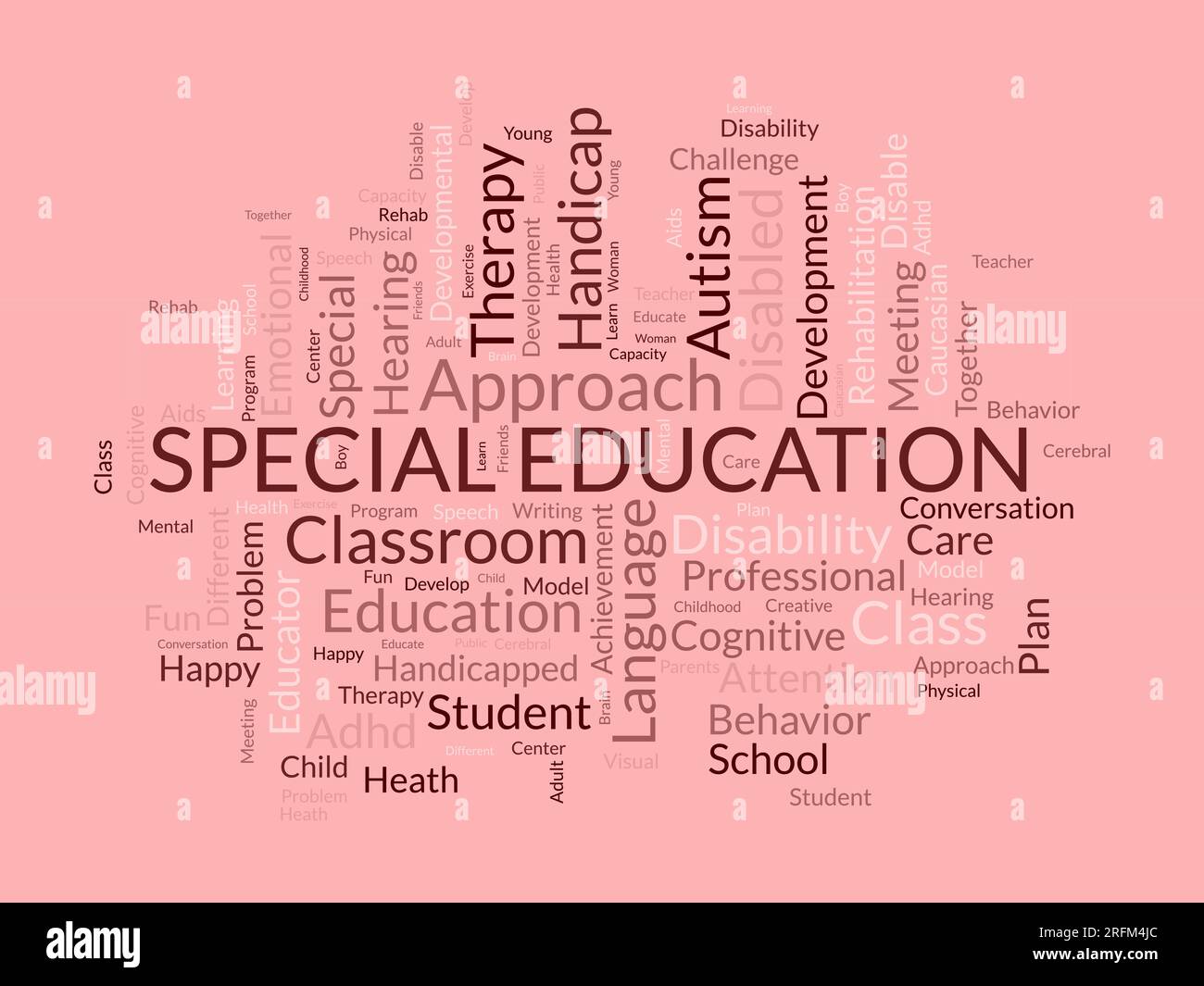 Word cloud background concept for Special Education. Disability ...