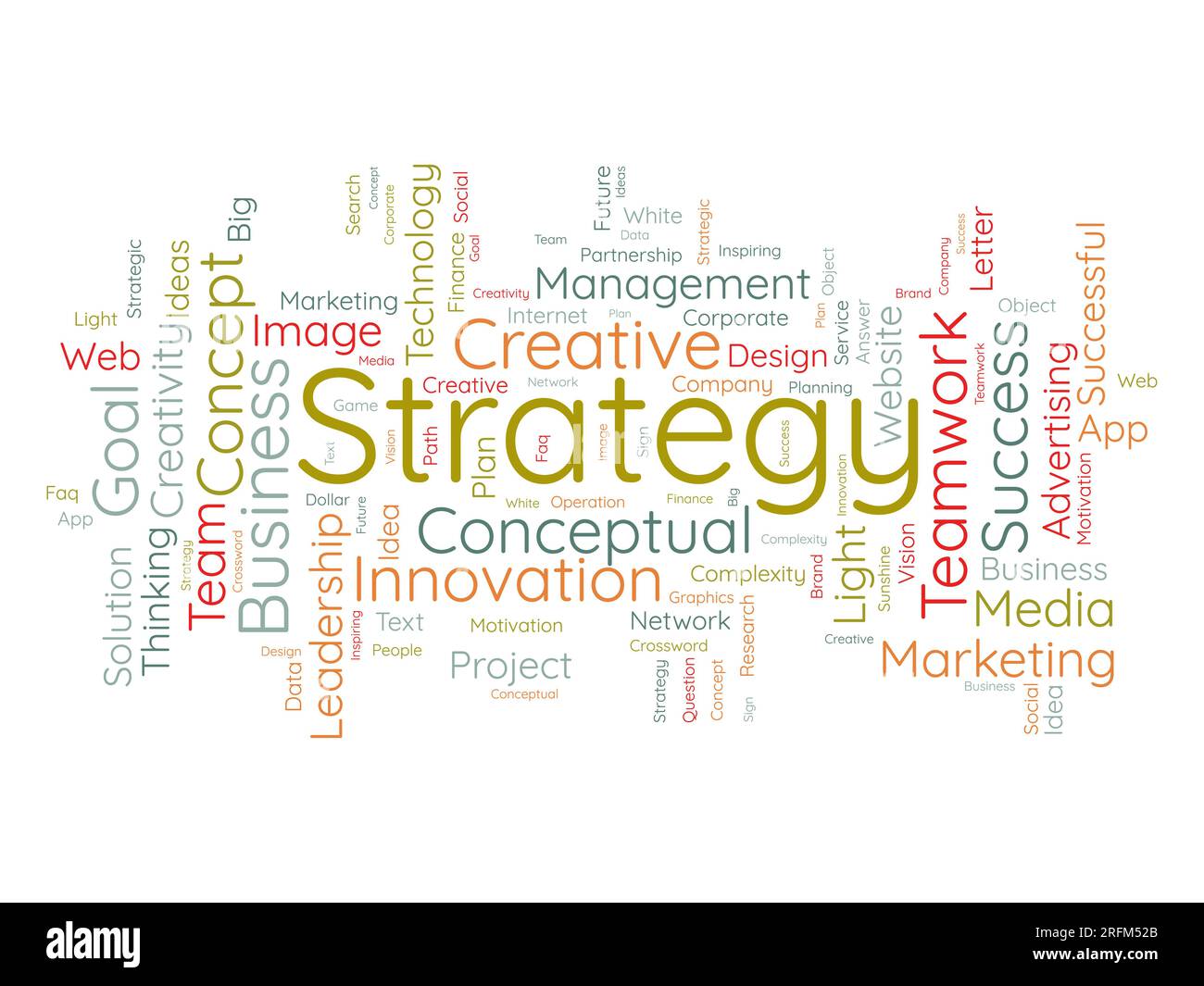 Word cloud background concept for Strategy. Business innovation success ...