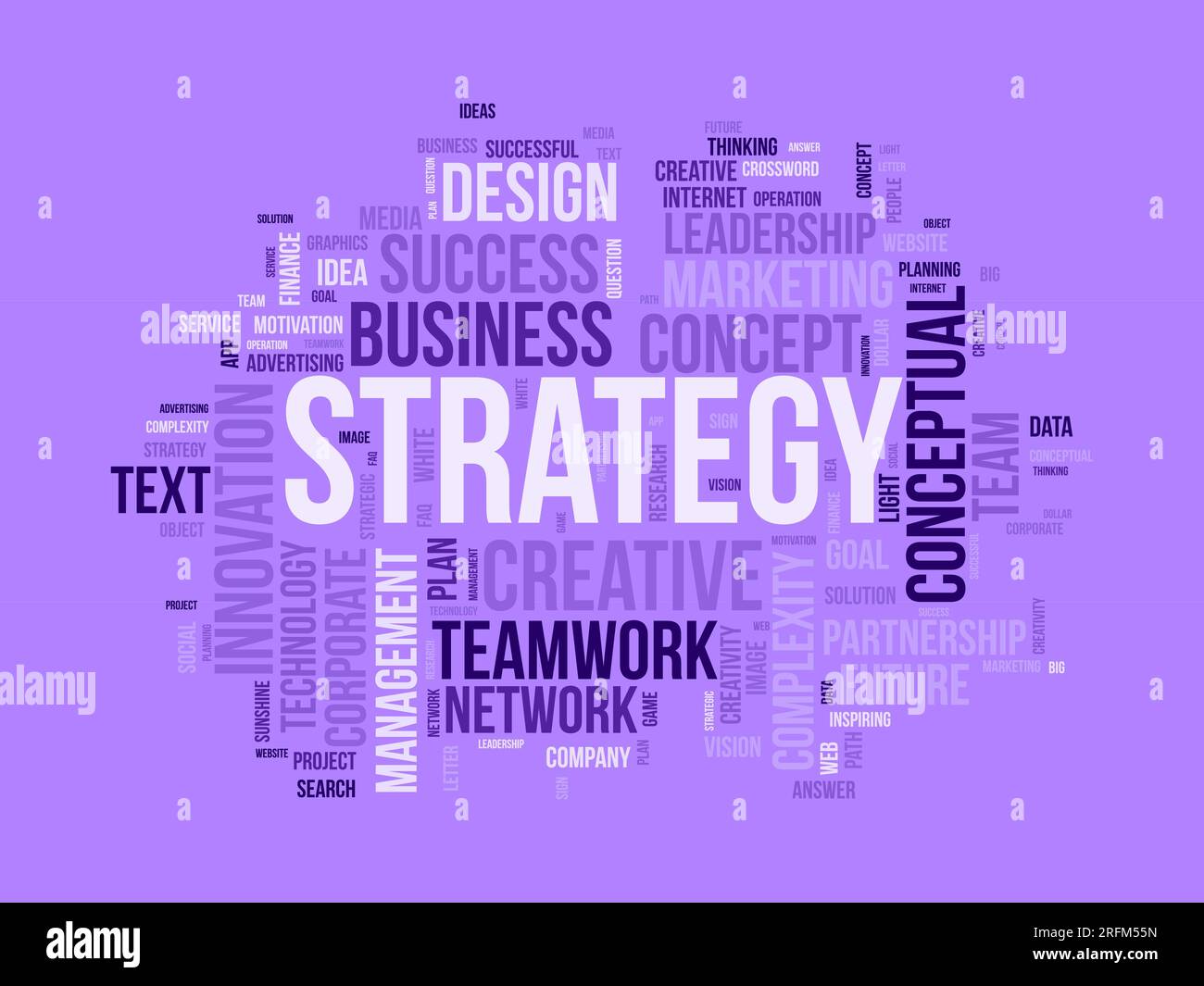 Word cloud background concept for Strategy. Business innovation success ...