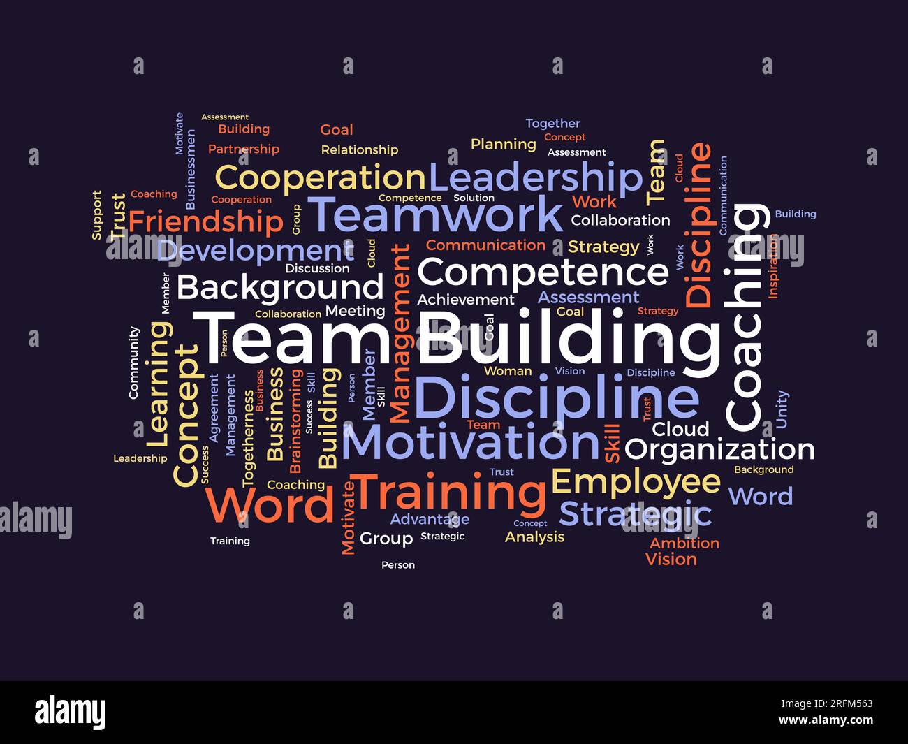 Word cloud background concept for Team building. Motivation coaching management with business ...