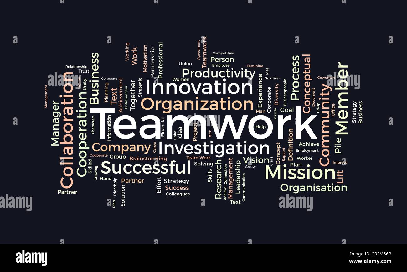 Word cloud background concept for Teamwork. Business success with ...