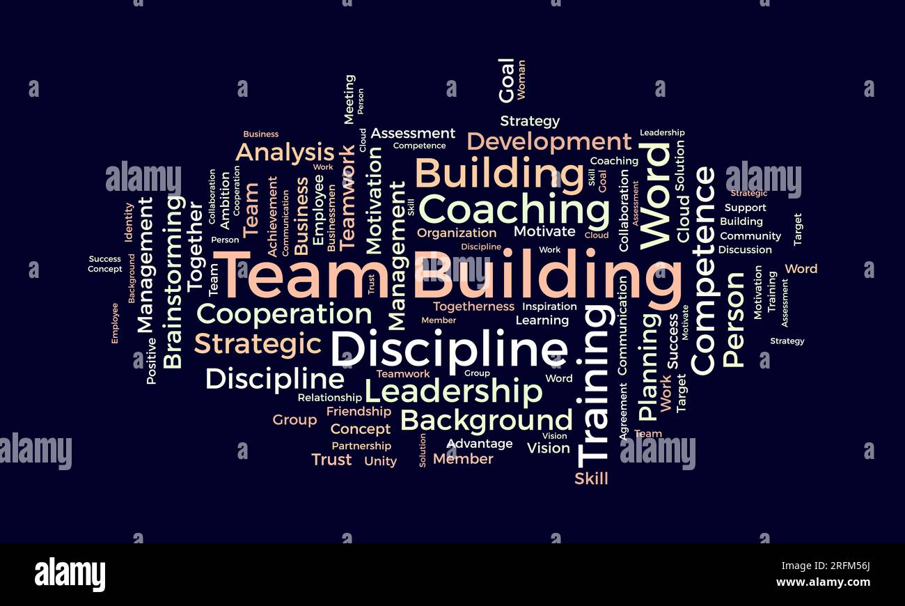 Word cloud background concept for Team building. Motivation coaching management with business ...