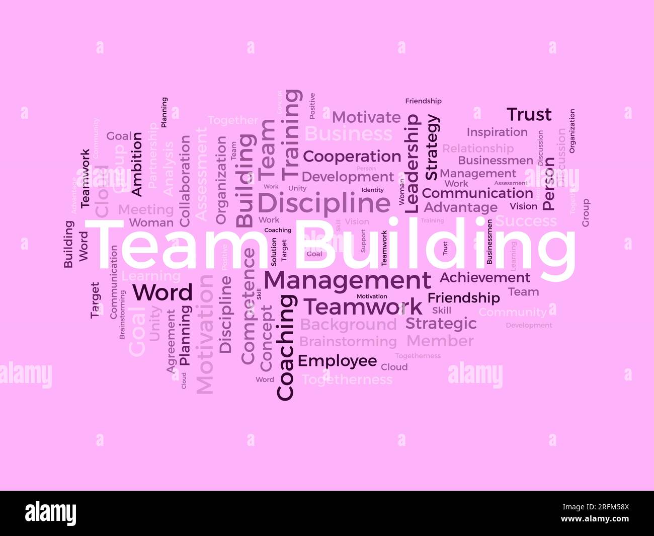 Word cloud background concept for Team building. Motivation coaching management with business ...