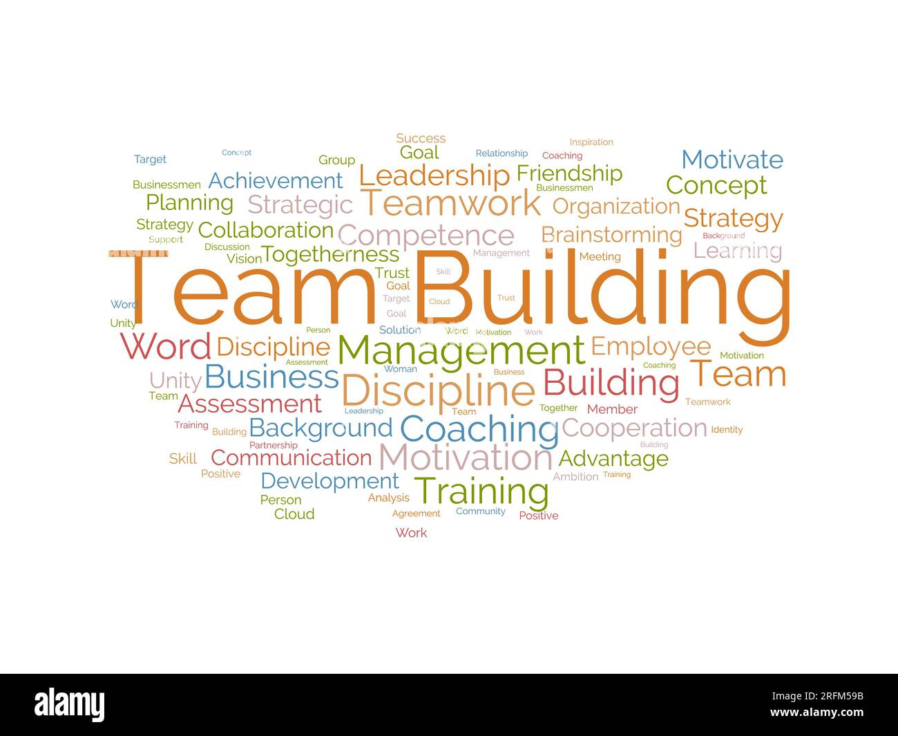 Word cloud background concept for Team building. Motivation coaching management with business ...