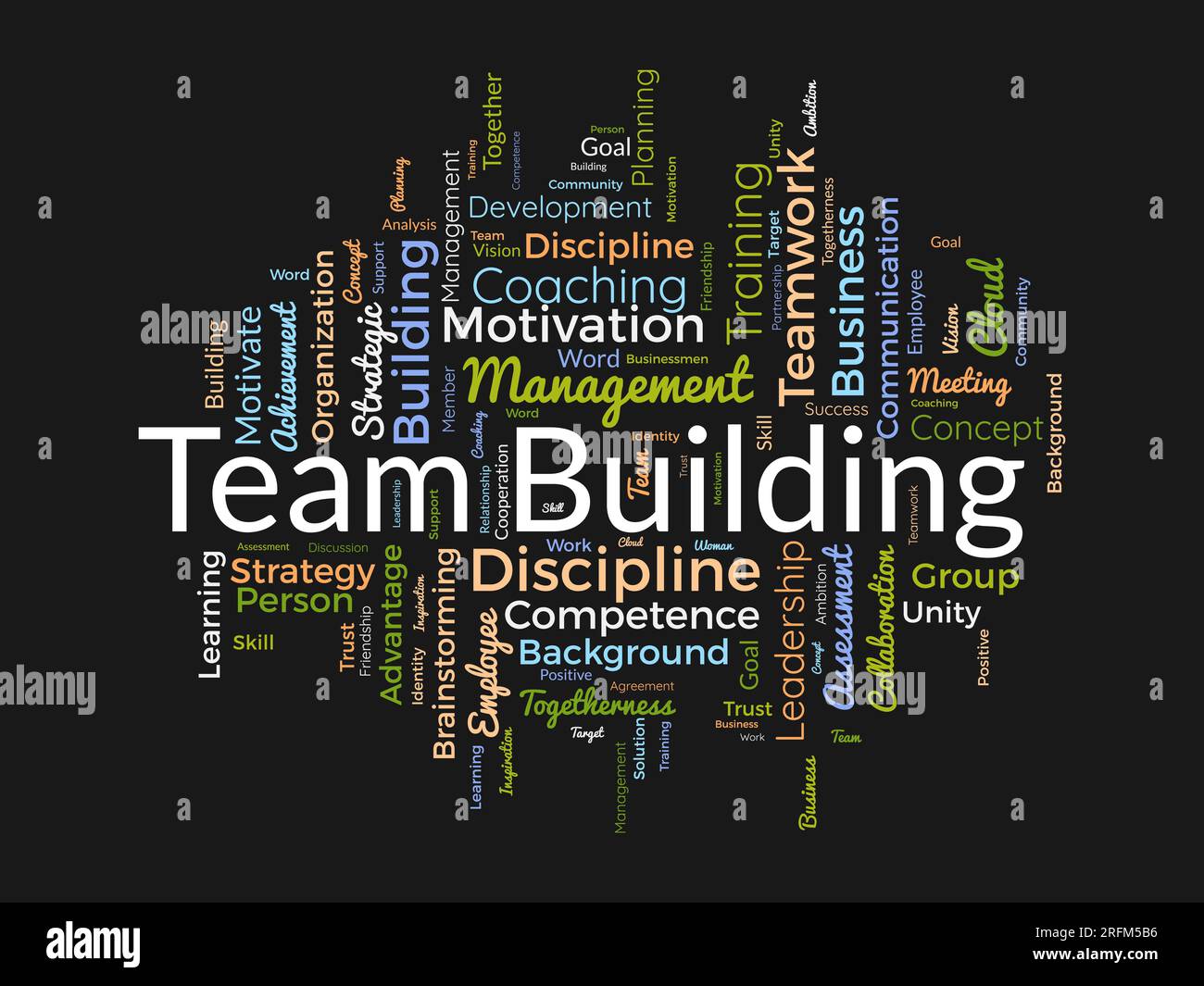 Word cloud background concept for Team building. Motivation coaching management with business ...