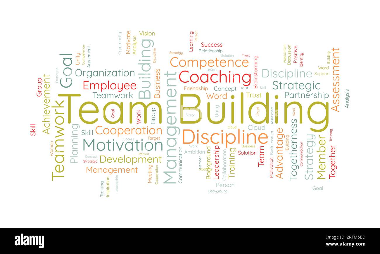 Word cloud background concept for Team building. Motivation coaching management with business ...