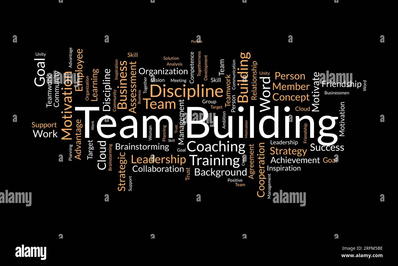 Word cloud background concept for Team building. Motivation coaching management with business ...