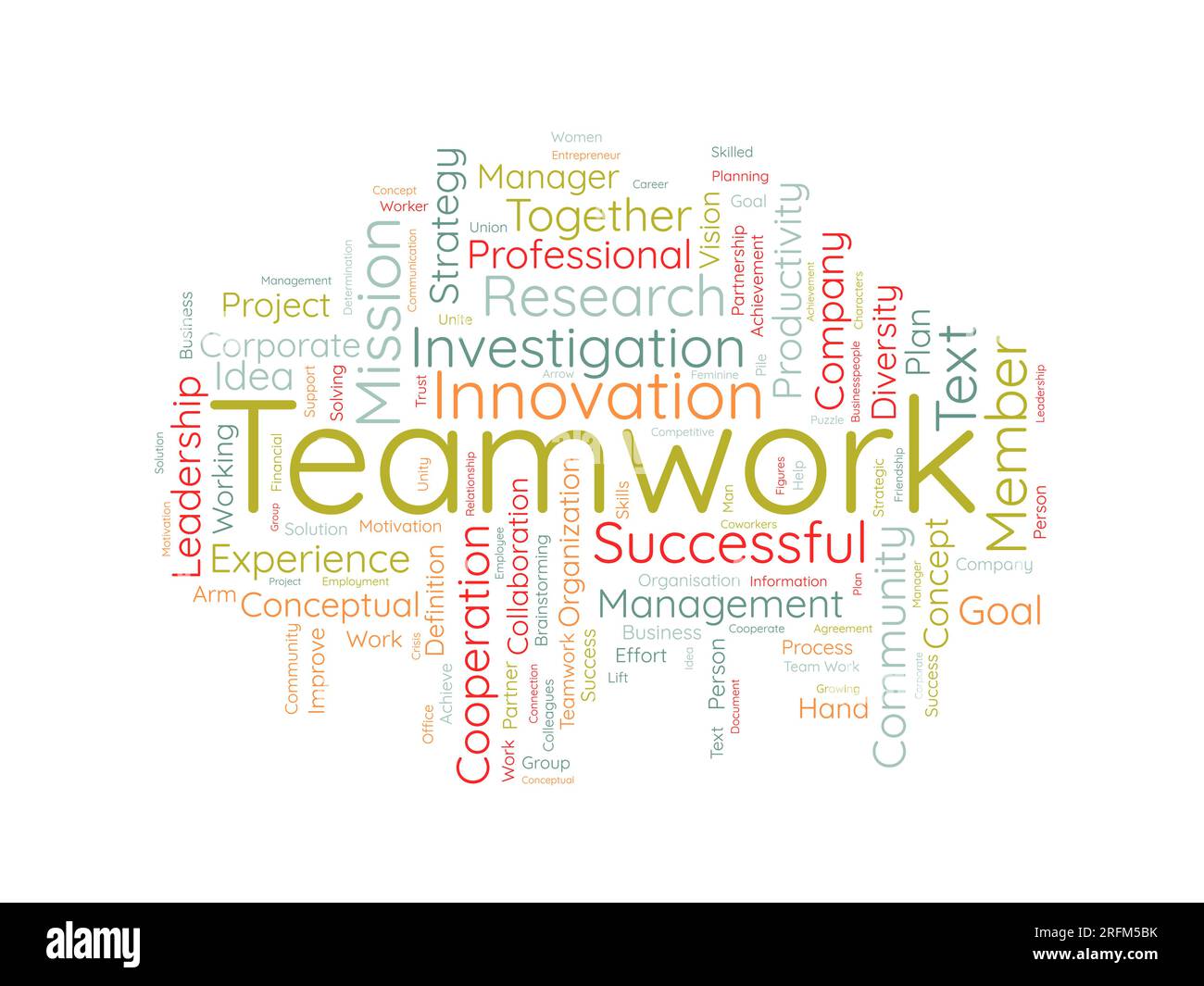 Word cloud background concept for Teamwork. Business success with together partnership of ...