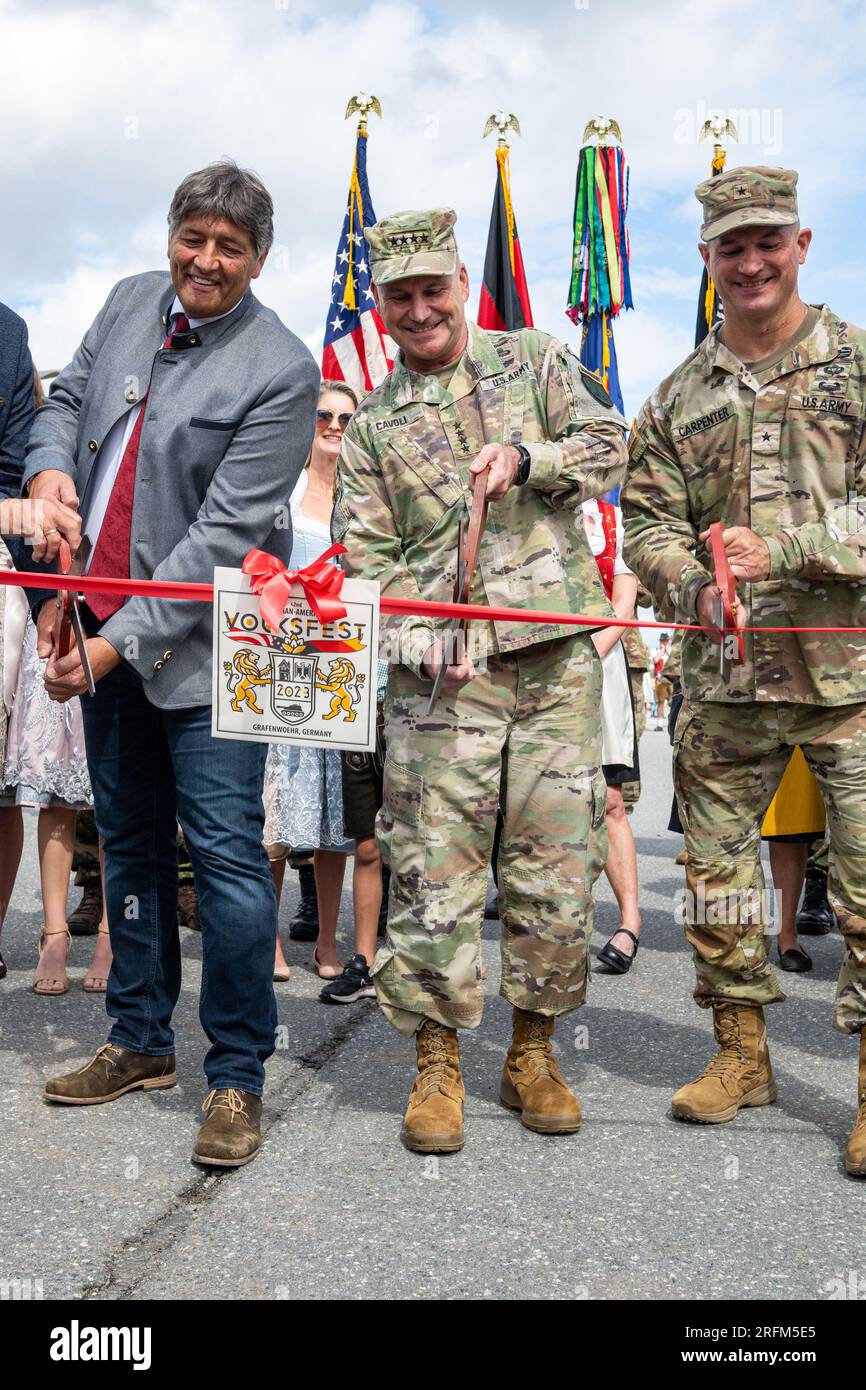 04 August 2023, Bavaria, Grafenwöhr: Edgar Knobloch, mayor of ...