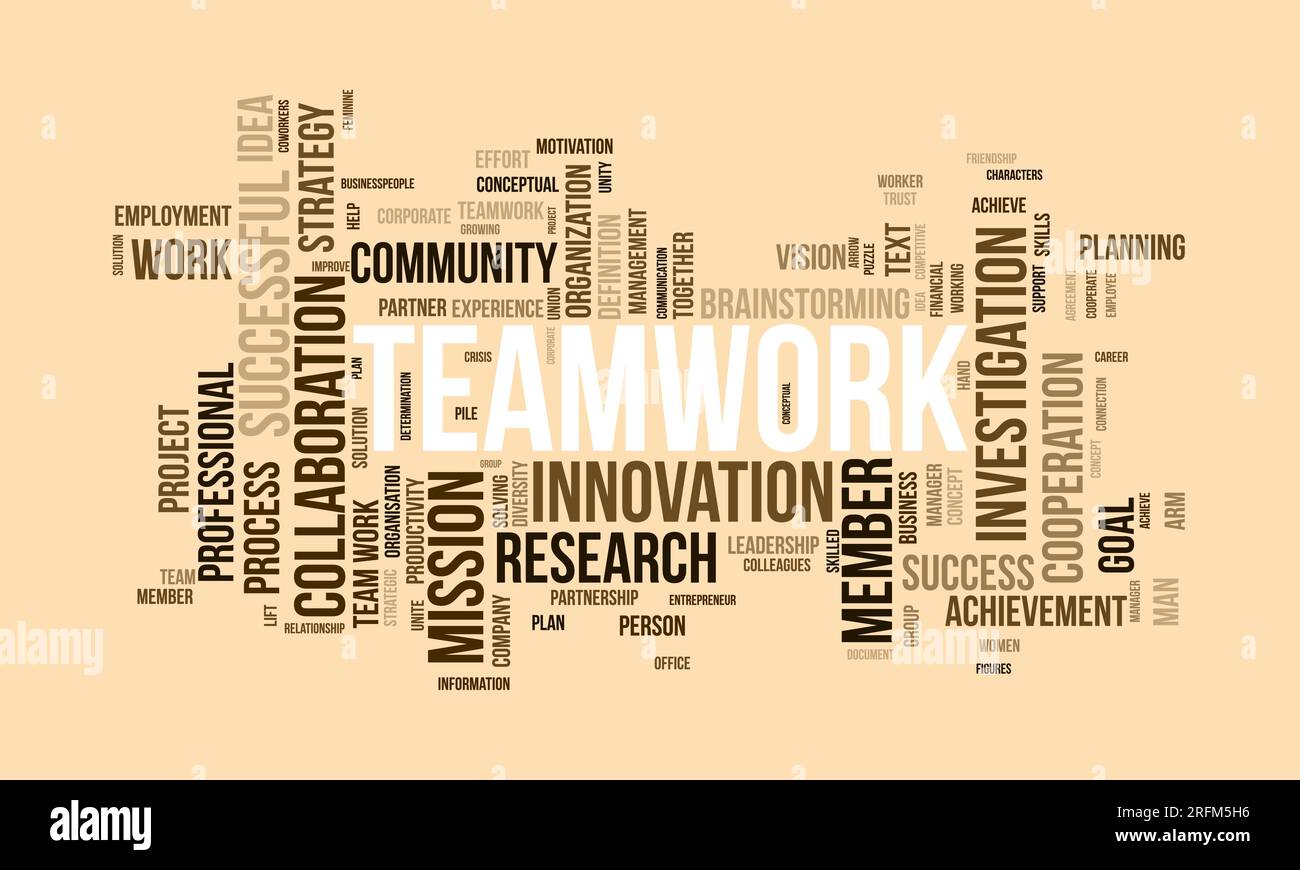 Word cloud background concept for Teamwork. Business success with ...