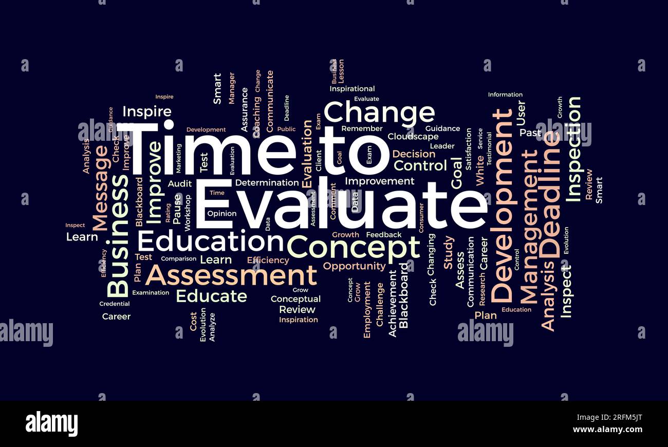 Word cloud background concept for time to evaluate. career development ...