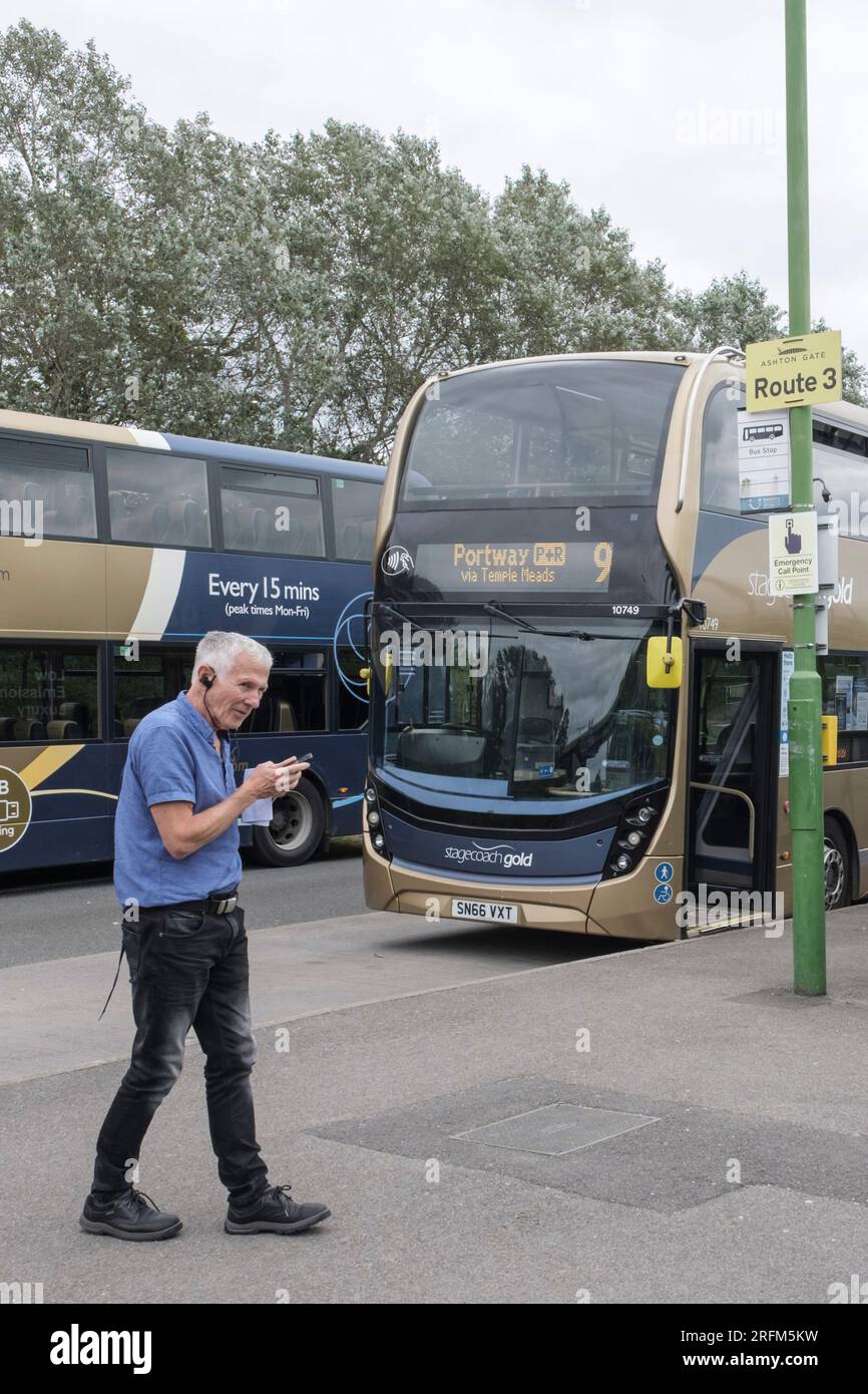 The Bristol Portway Park and Ride Bus Stock Photo - Alamy