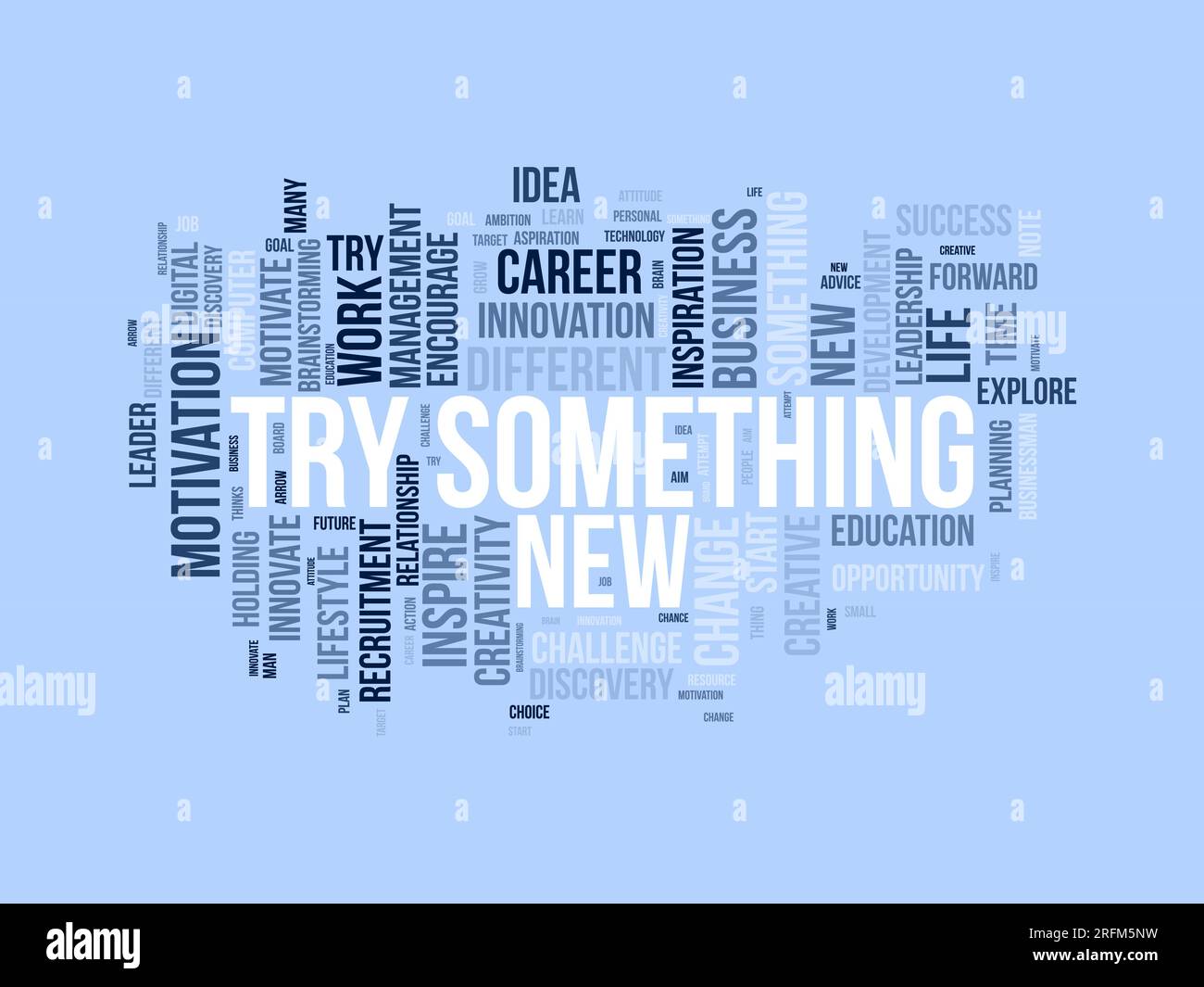 Word cloud background concept for try something new. Life motivation ...