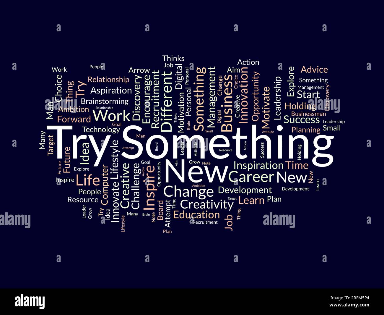Word cloud background concept for try something new. Life motivation ...