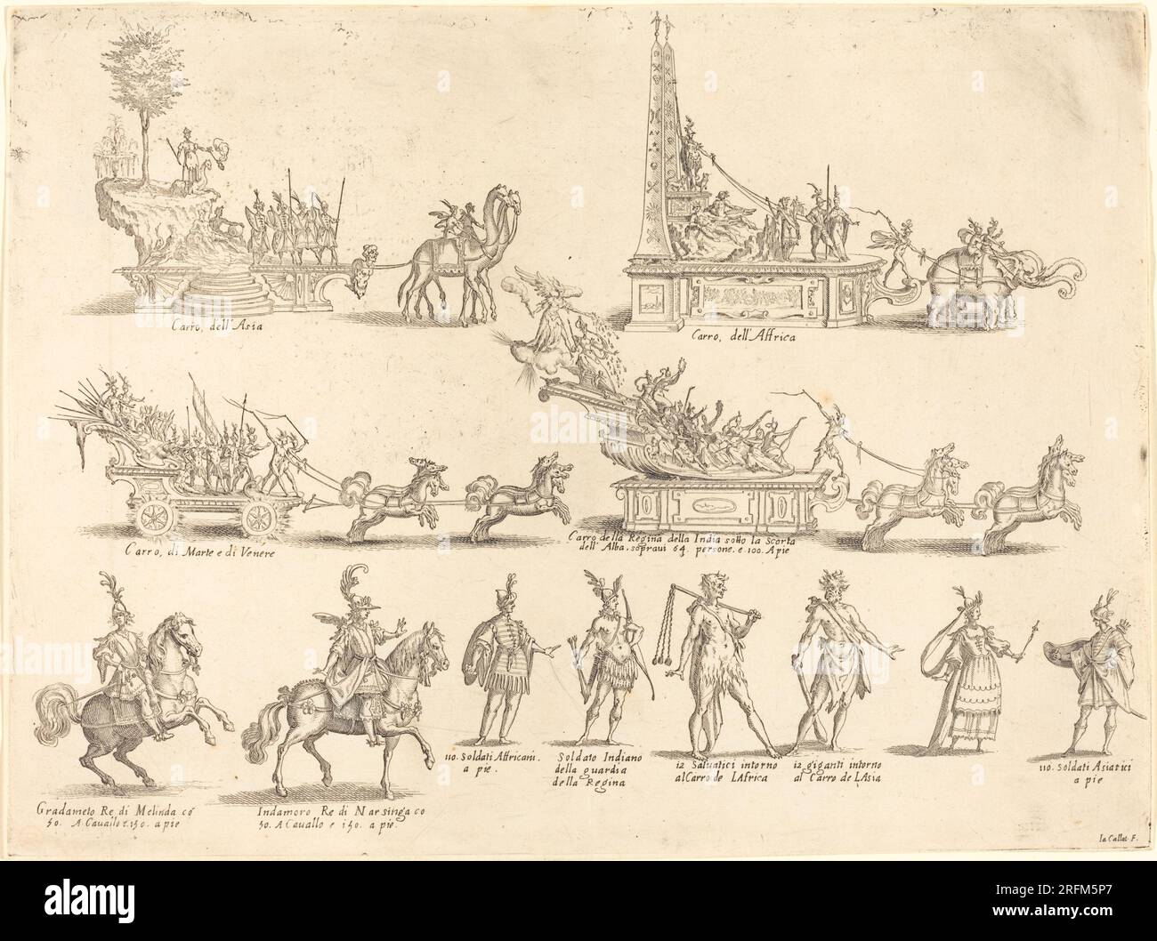 "Jacques Callot, Floats and Participants, 1616, etching, plate: 22.4 x ...