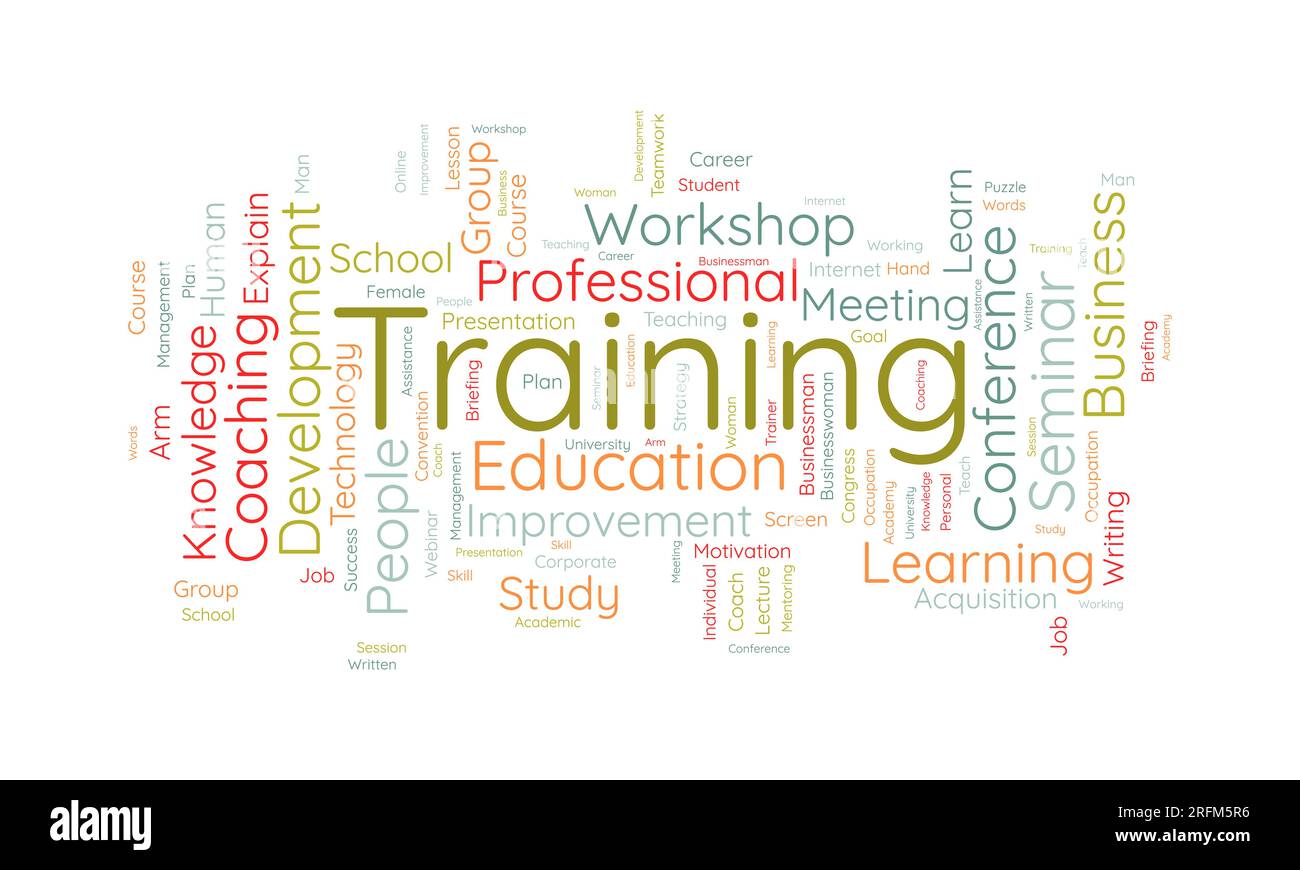 Word cloud background concept for Training. Professional career development with business ...